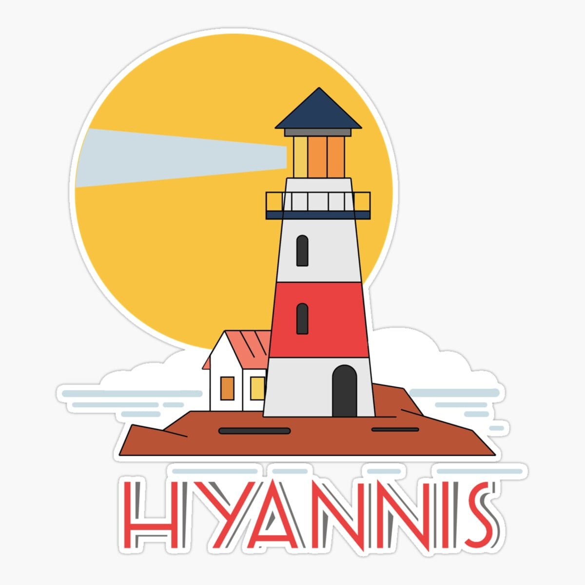 DOPASTICKER Hyannis Massachusetts Cape Cod Sticker, Phone Sticker Car ...