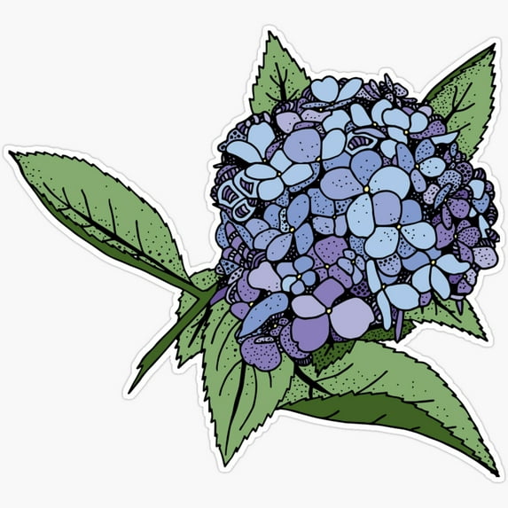 DOPASTICKER Hydrangea Blue Sticker Decorative Laptop, Phone Stickers ...