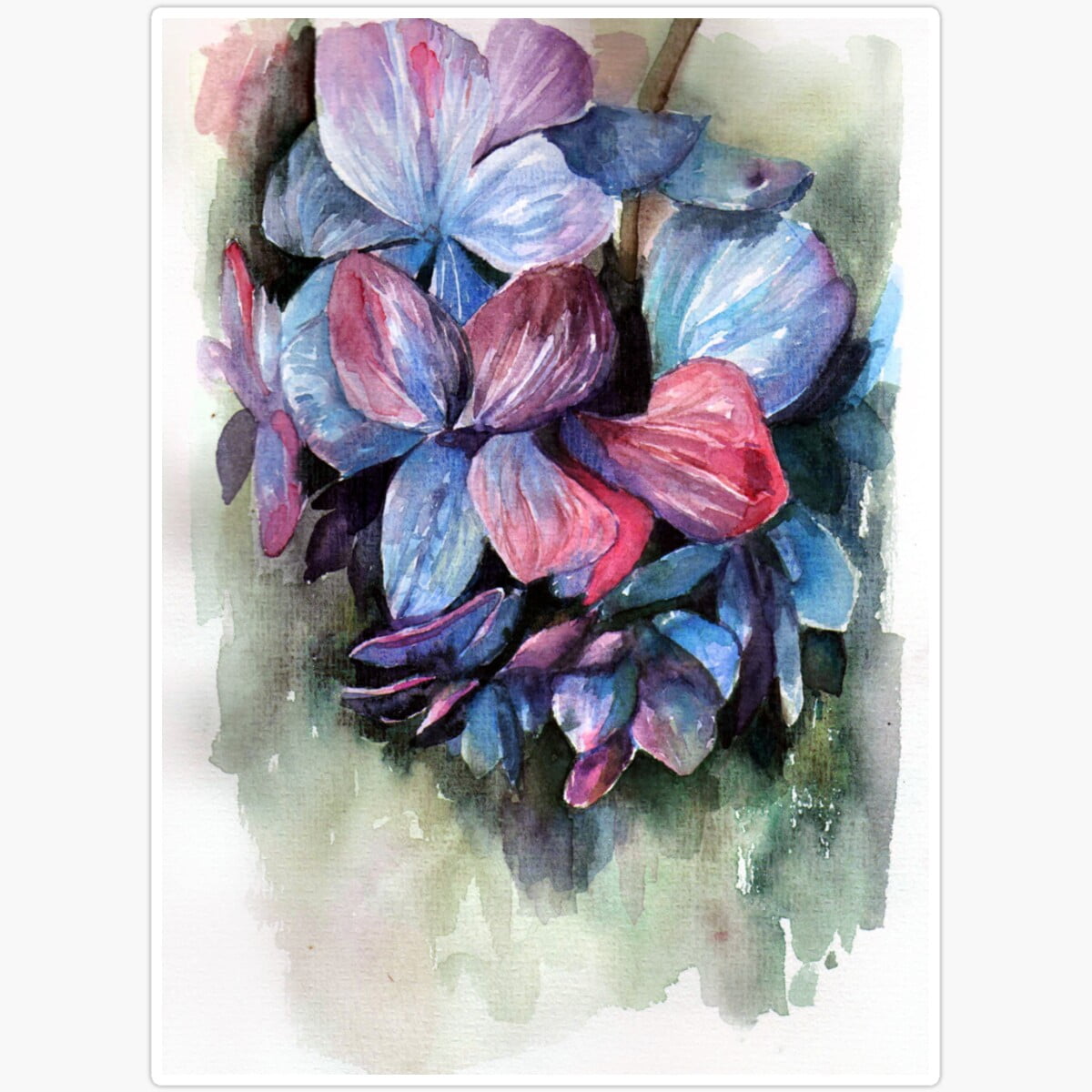 DOPASTICKER Hydrangea Ii Sticker Decorative Laptop, Phone Stickers ...