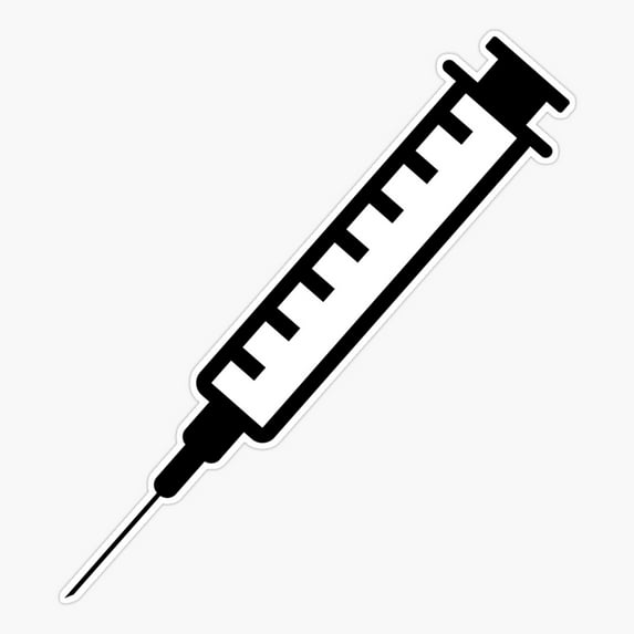 DOPASTICKER Hypodermic Needle Syringe Logo Icon Sticker, Phone Sticker ...