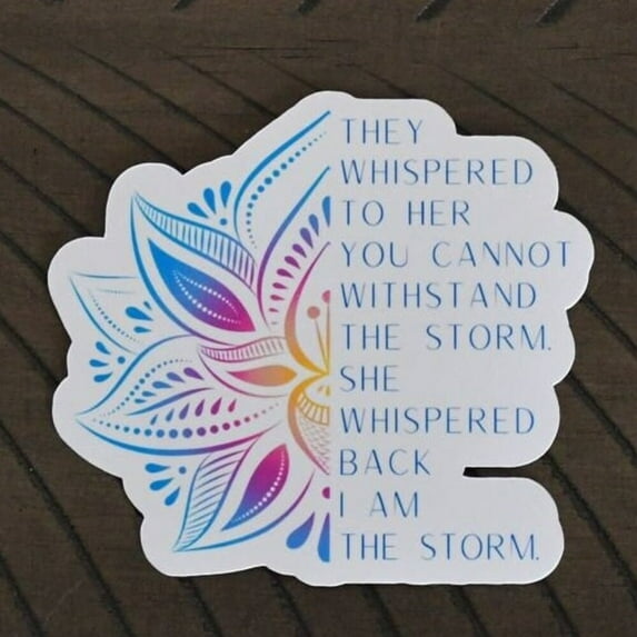 DOPASTICKER I Am The Storm, Encouraging Gift Her, Rainbow Mandala ...
