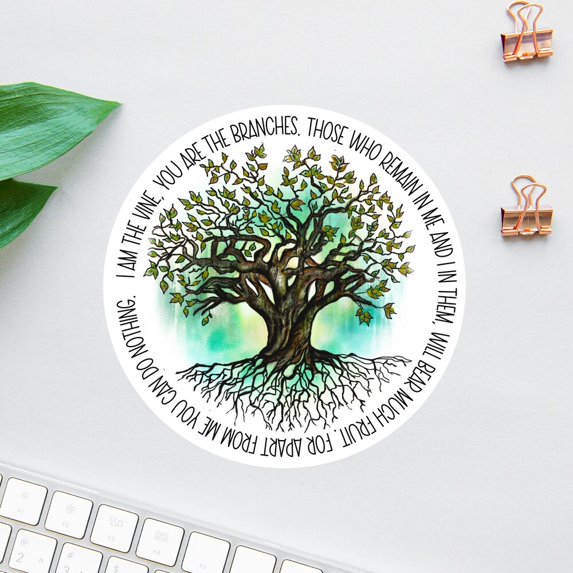 DOPASTICKER I Am The Vine, Jesusaves, Tree Of Life, Christian, Bible ...