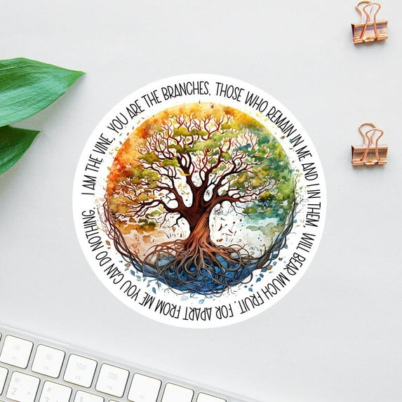 DOPASTICKER I Am The Vine Rainbow Tree Of Life Sticker Phone Sticker ...