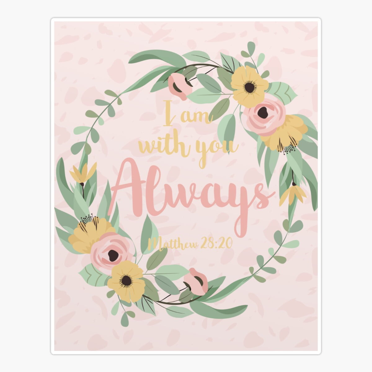 DOPASTICKER I Am With You Always Sticker, Phone Sticker Water Bottle ...