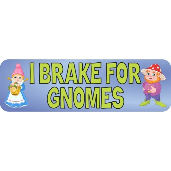 DOPASTICKER I Brake For Gnomes Sticker Phone Sticker, Latop Sticker ...