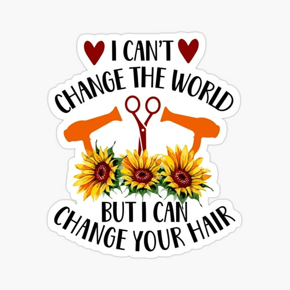 DOPASTICKER I Cant Change The World But I Can Change Your Hair ...