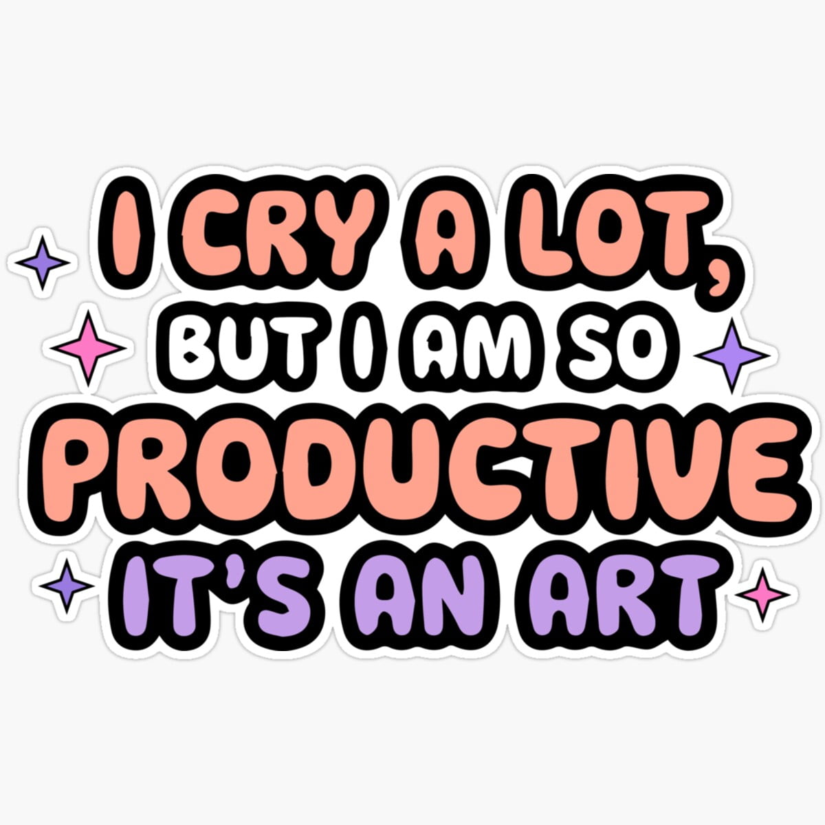 DOPASTICKER I Cry A Lot, But I Am So Productive Phone Decal Water ...