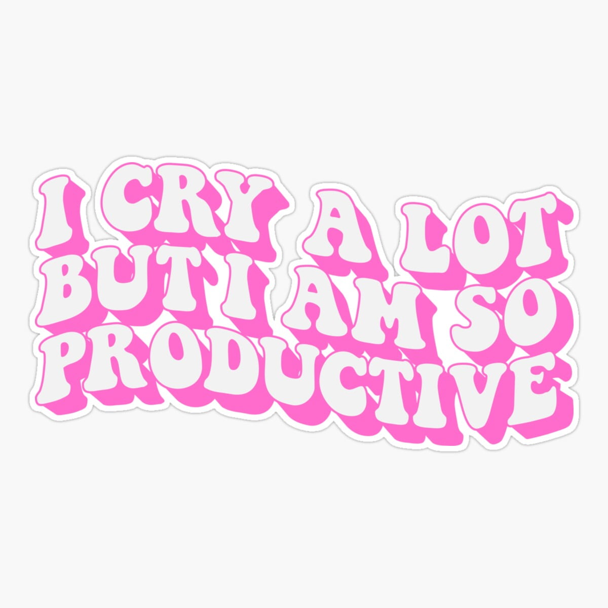 DOPASTICKER I Cry A Lot But I Am So Productive Sticker, Phone Sticker ...