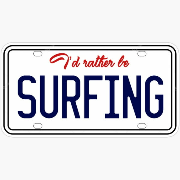 DOPASTICKER I'D Rather Be Surfing Sticker Decorative Laptop, Phone ...