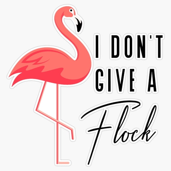 DOPASTICKER I Don'T Give A Flock, Pink Flamingo Sticker, Phone Sticker ...