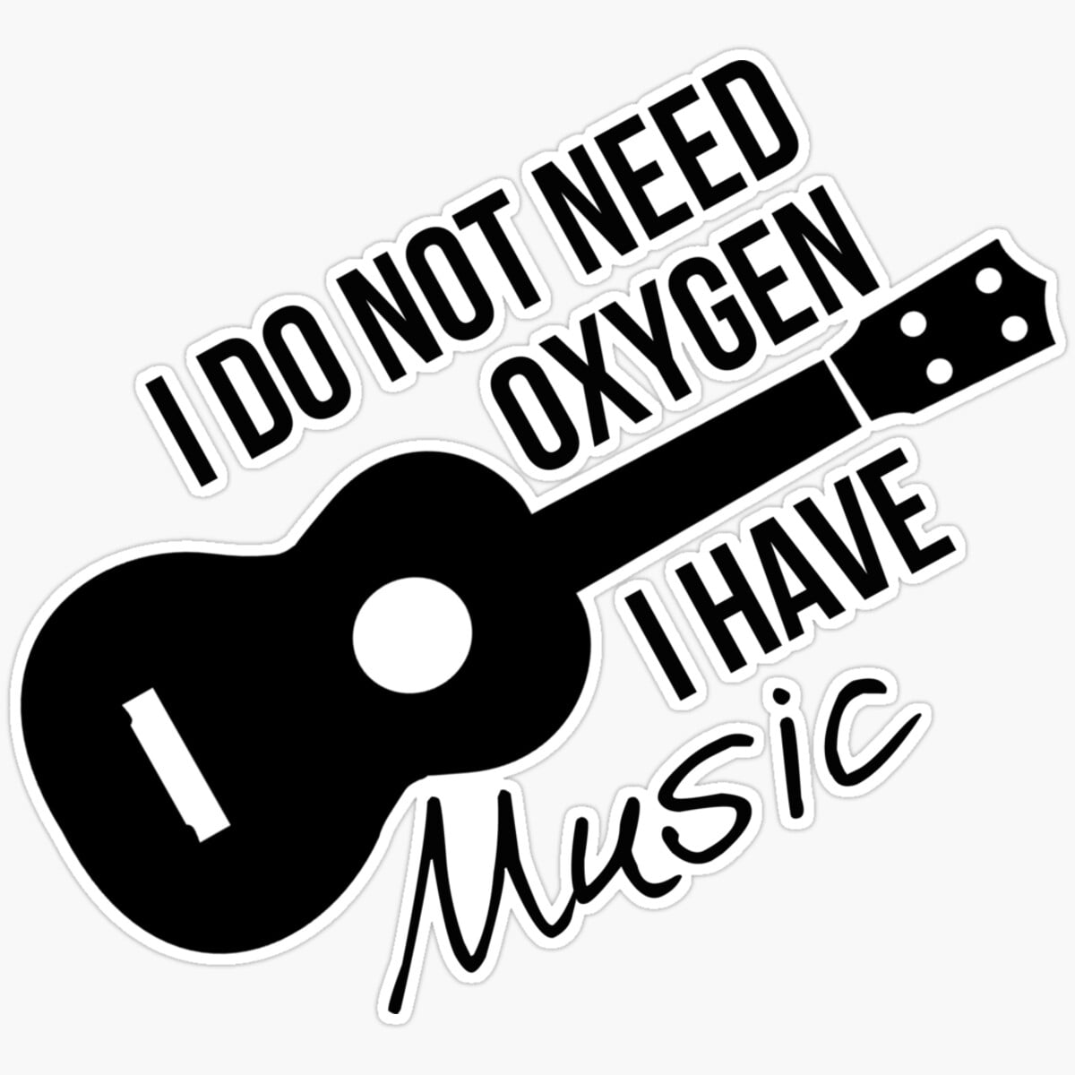 DOPASTICKER I Don'T Need Oxygen, I Have Music Sticker Decorative Laptop ...