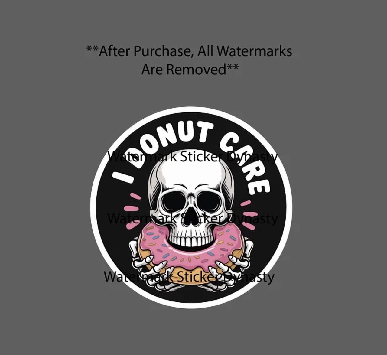 DOPASTICKER I Donut Care Sticker Skeleton Bones Food Quote Sticker ...