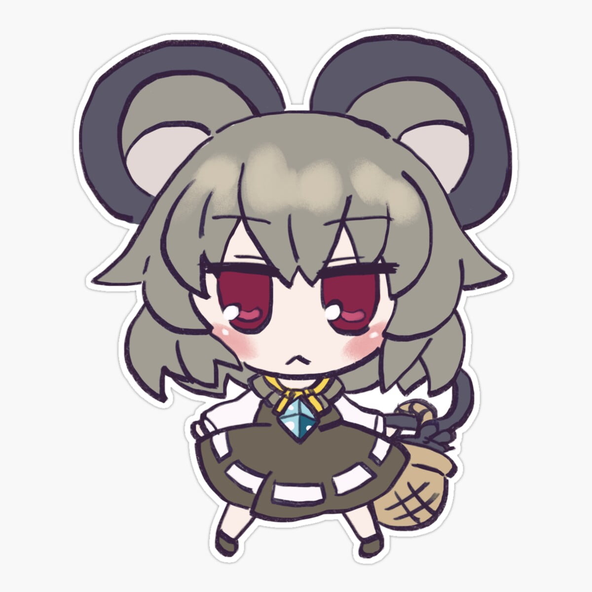 DOPASTICKER I Draw Chibi Nazrin, Nazurin With Her Mouse Basket, Touhou ...