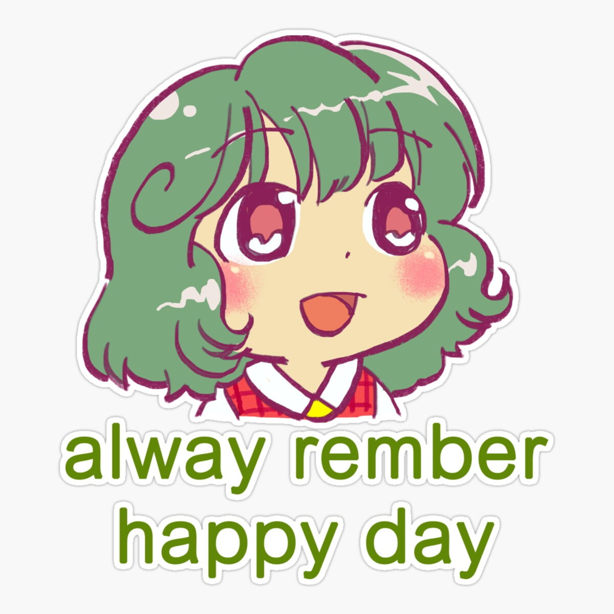 DOPASTICKER I Draw Pls Rember Happy Day Yuuka Kazami, Touhou Sticker ...