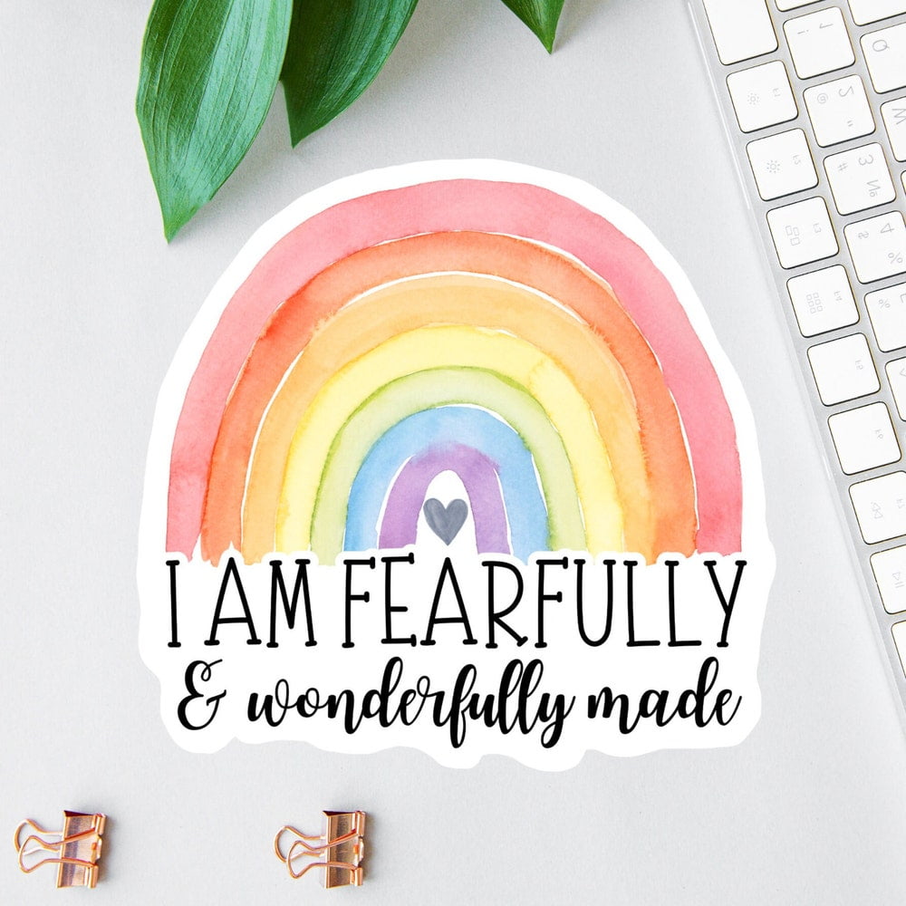 DOPASTICKER I Am Fearfully And Wonderfully Made Sticker, Affirmation ...