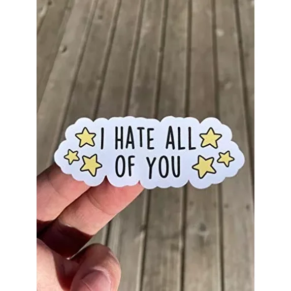 DOPASTICKER I Hate All Of You Sticker Laptop Phone Decal Water Bottle ...