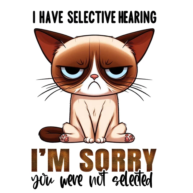 DOPASTICKER I Have Selective Hearing Sticker Cat Animal Attitude Phone ...