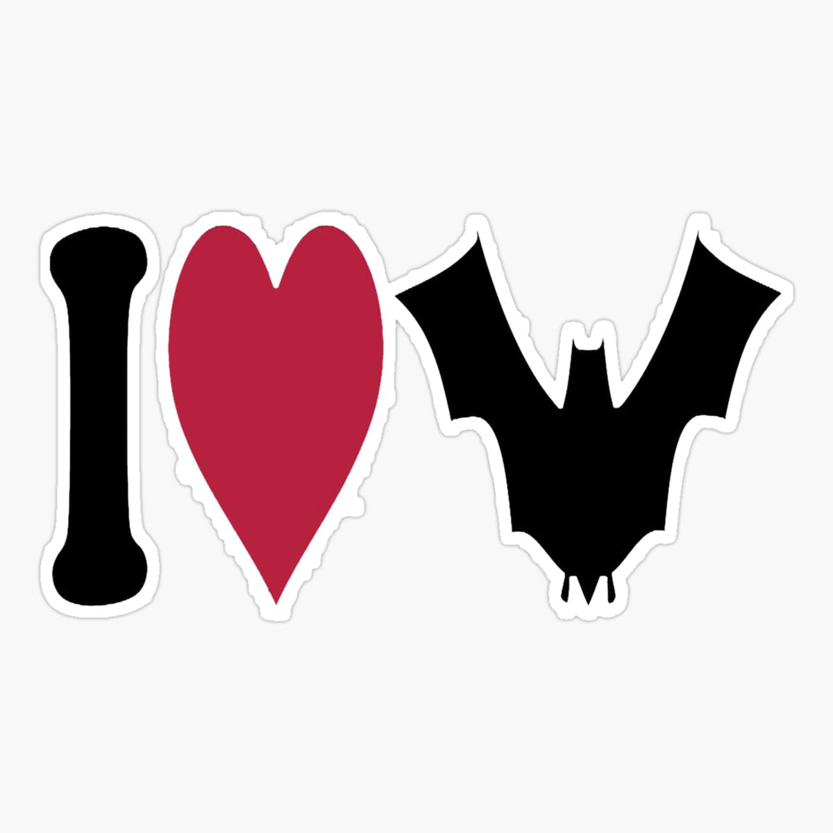 DOPASTICKER I Heart Bats Sticker, Phone Sticker Car Stickers, Birthday ...