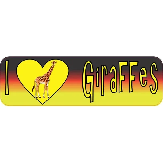 DOPASTICKER I Heart Giraffes Love Animals Sticker Phone Sticker, Latop ...