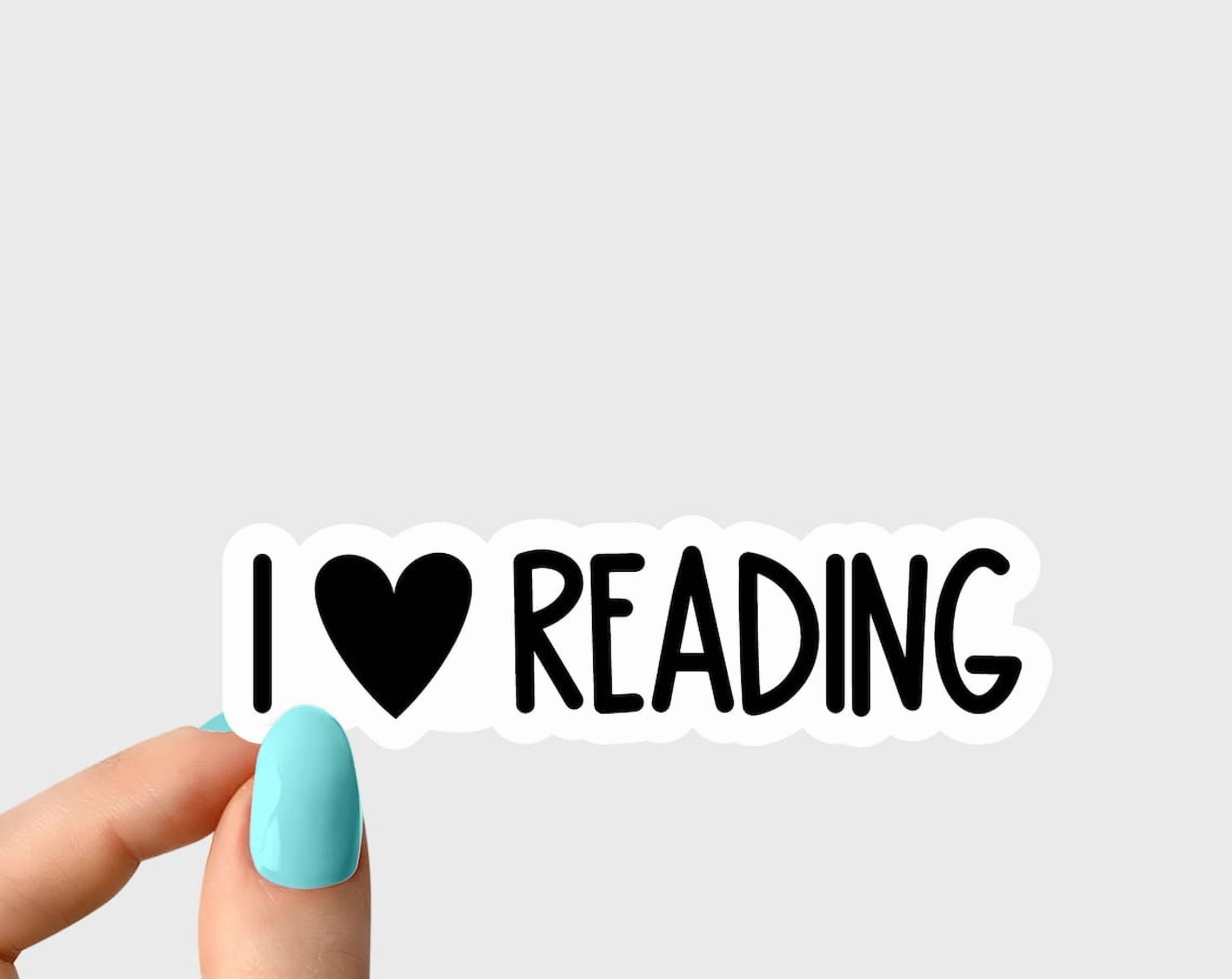 DOPASTICKER I Heart Love Reading Sticker, Books Sticker, Books, Books ...