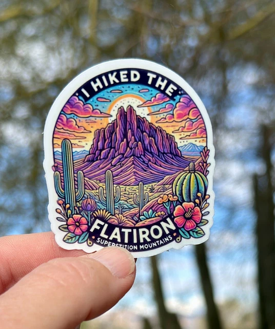DOPASTICKER I Hiked The Flatiron Neon Sticker, Decal, Arizona, Hiking ...
