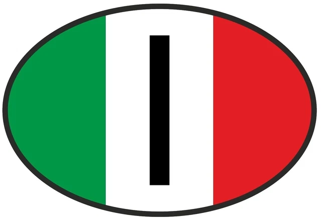 DOPASTICKER I Italy Country Code Oval With Italian Flag Sticker Laptop ...