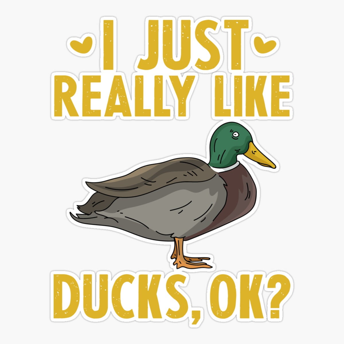DOPASTICKER I Just Really Like Ducks Ok Sticker, Phone Sticker Car ...