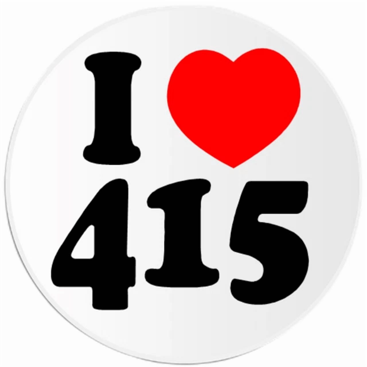 DOPASTICKER I Love 415 Sticker, Area Code San Francisco Ca Phone Decal ...
