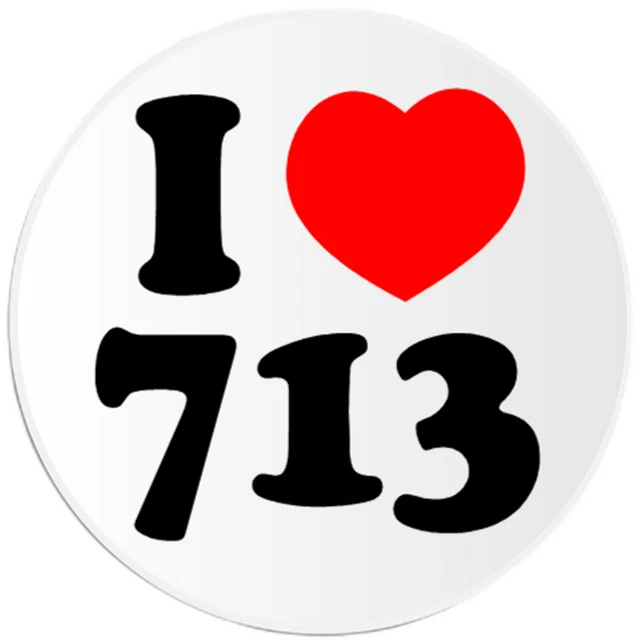 DOPASTICKER I Love 713, Area Code Houston Texas Phone Decal Water ...