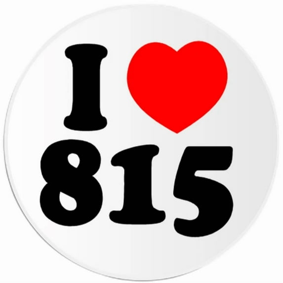 DOPASTICKER I Love 815, Area Code Rockford Illinois Phone Decal Water ...
