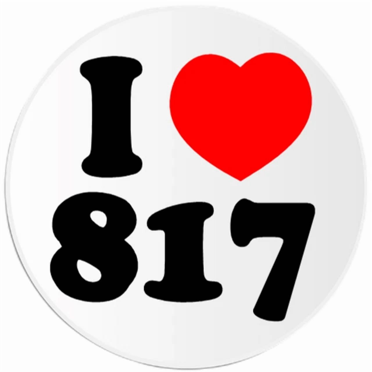 DOPASTICKER I Love 817 Sticker, Area Code Fort Worth Texas Tx Phone ...