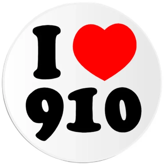 DOPASTICKER I Love 910 Sticker, Area Code Fayetteville Nc Phone Decal ...