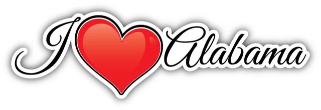 DOPASTICKER I Love Alabama Usa Travel Car Sticker Phone Decal Water ...