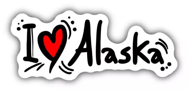 DOPASTICKER I Love Alaska Travel Slogan Sticker Decal Phone Decal Water ...