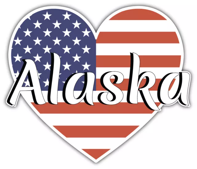 DOPASTICKER I Love Alaska Usa State Heart Car Sticker Phone Decal Water ...
