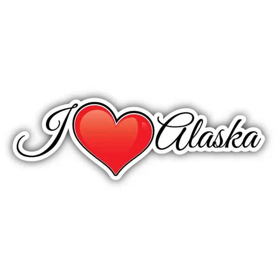 DOPASTICKER I Love Alaska Usa Travel Car Sticker Phone Decal Water ...