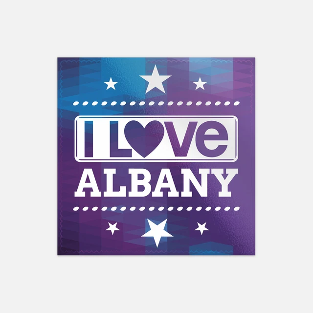 DOPASTICKER I Love Albany City United States Sticker Phone Water Bottle ...