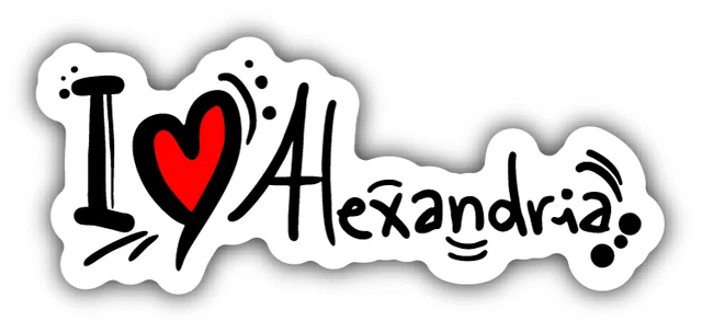 DOPASTICKER I Love Alexandria Travel Slogan Sticker Decal Phone Decal ...