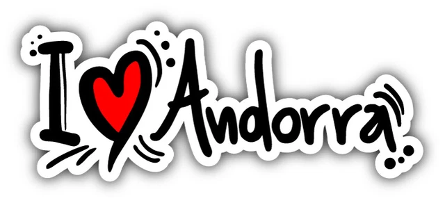 DOPASTICKER I Love Andorra Sticker Decal Phone Decal Water Bottle ...