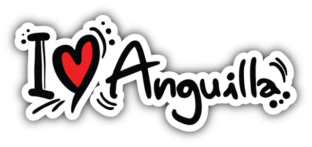 DOPASTICKER I Love Anguilla Slogan Sticker Decal Phone Decal Water ...
