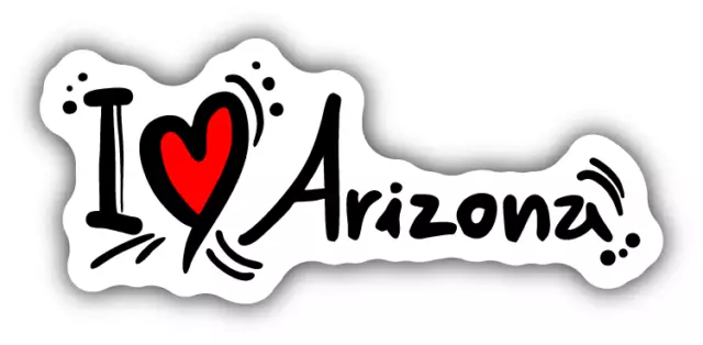 DOPASTICKER I Love Arizona Travel Slogan Sticker Decal Phone Decal ...