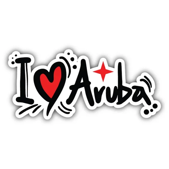 DOPASTICKER I Love Aruba Sticker Decal Phone Decal Water Bottle ...