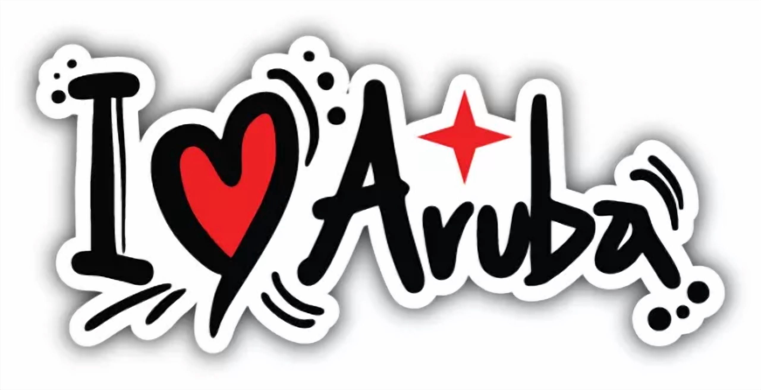 DOPASTICKER I Love Aruba Sticker Decal Phone Decal Water Bottle ...