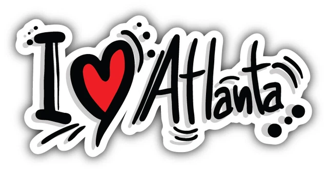 DOPASTICKER I Love Atlanta Slogan Sticker Decal Phone Decal Water ...