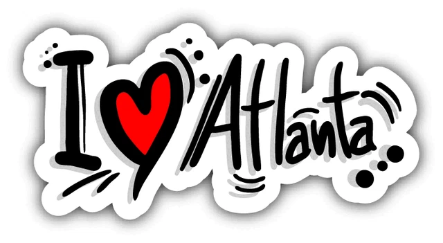 DOPASTICKER I Love Atlanta Travel Sticker Decal Phone Decal Water ...