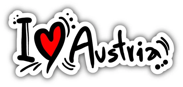 DOPASTICKER I Love Austria Car Sticker Phone Decal Water Bottle ...