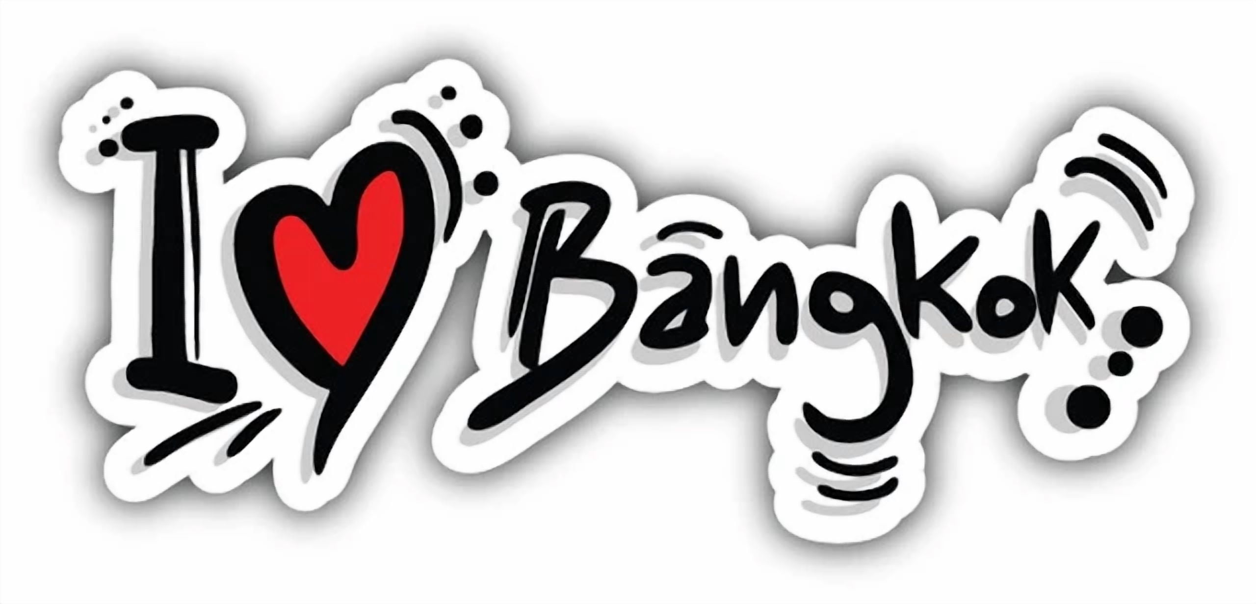 DOPASTICKER I Love Bangkok Sticker Decal Phone Decal Water Bottle ...