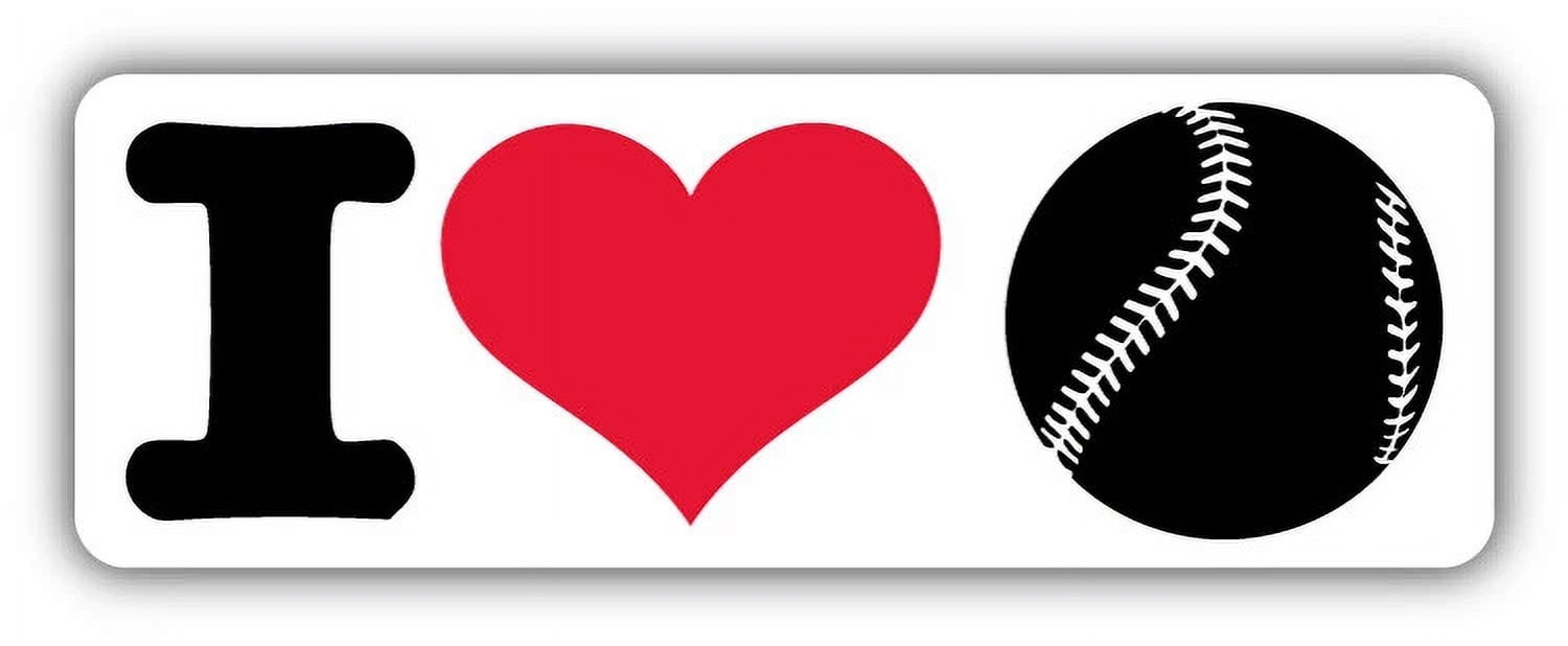DOPASTICKER I Love Baseball Car Bumper Sticker Decal Gift You ...