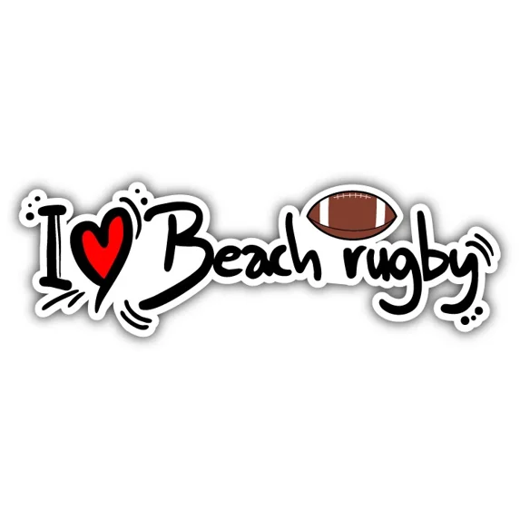 DOPASTICKER I Love Beach Rugby Car Bumper Sticker Decal Gift You ...