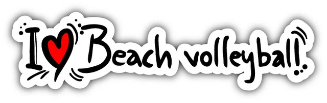 DOPASTICKER I Love Beach Volleyball Car Sticker Phone Decal Water ...